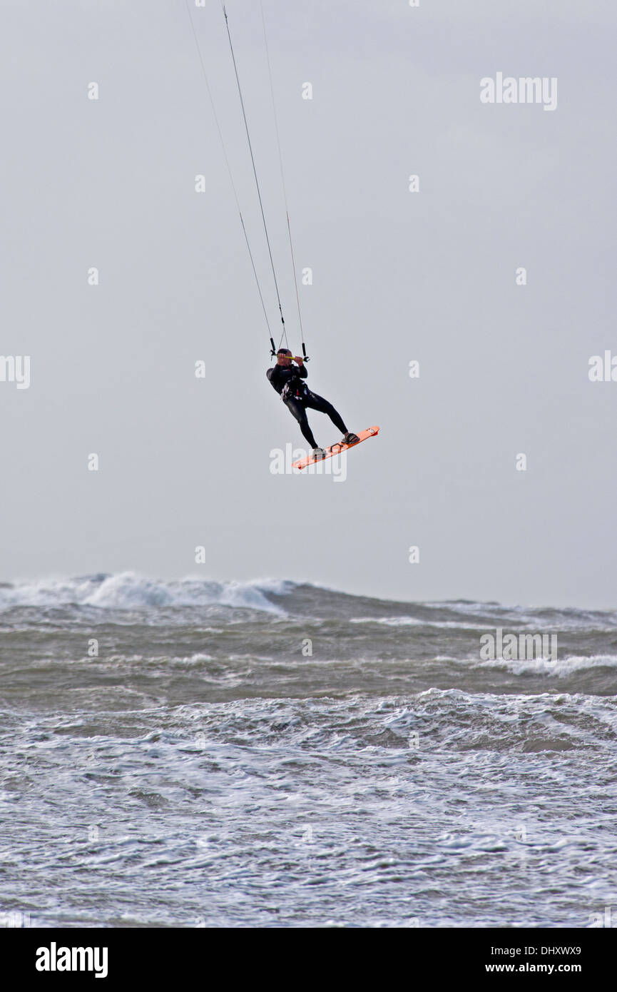 Surf at Rhosneigr Anglesey North Wales Uk St Jude storm Stock Photo - Alamy