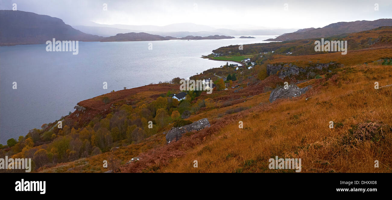 Crofts at Inveralligin on Loch Torridon, Scottish Highlands, UK Stock ...