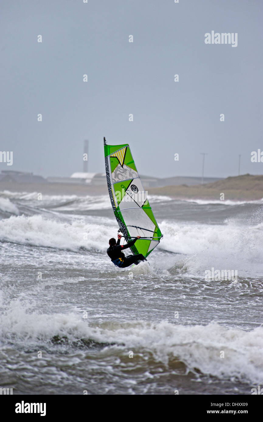 Surf at Rhosneigr Anglesey North Wales Uk St Jude storm Stock Photo - Alamy