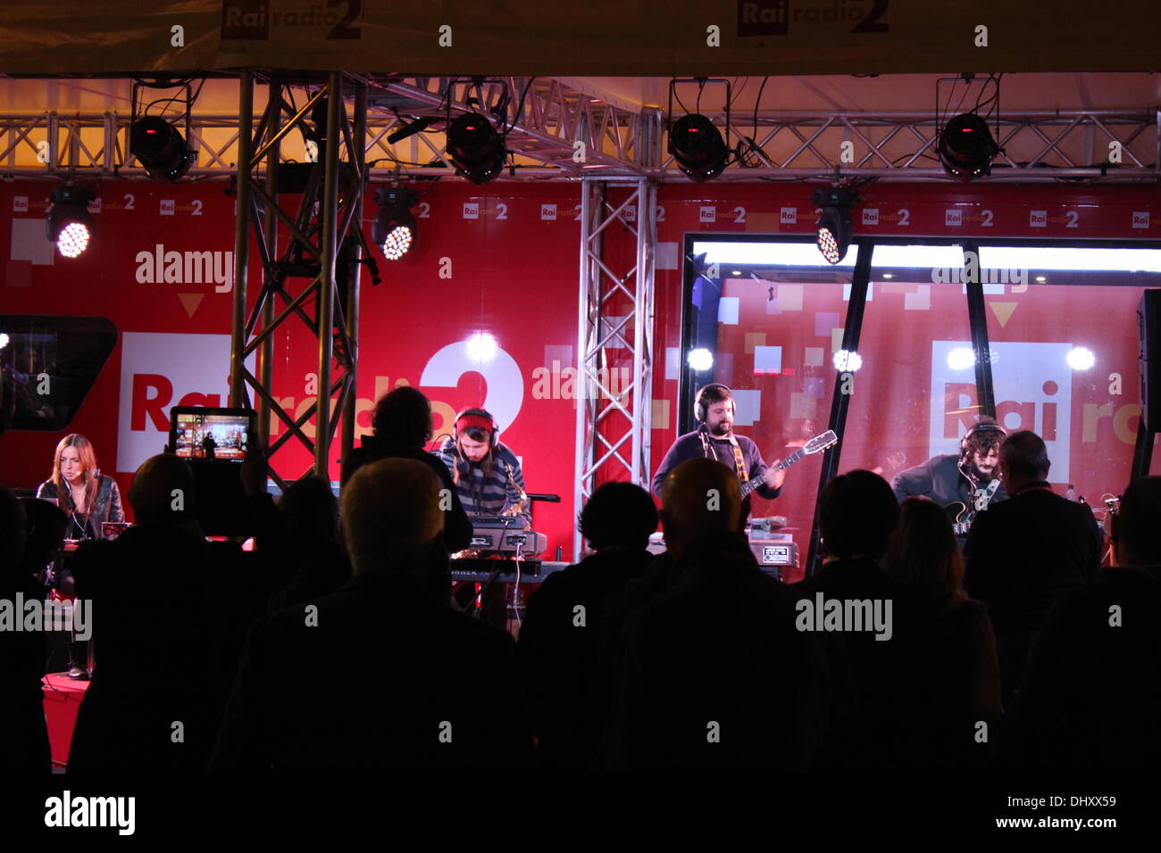 Rome, Italy. 14th Nov, 2013 Italian band Calibro 35 performing live on ...