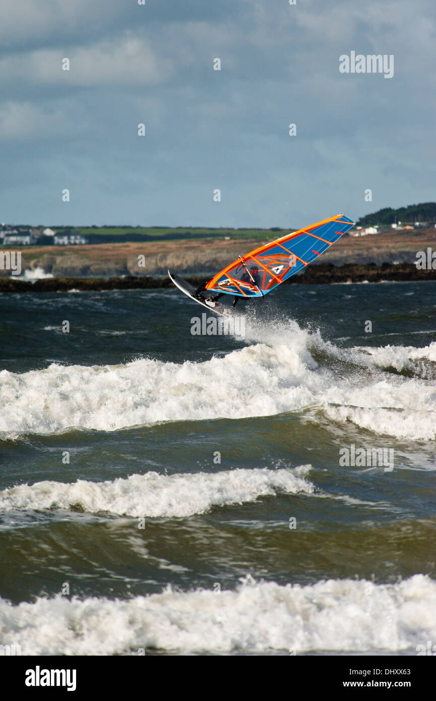Surf at Rhosneigr Anglesey North Wales Uk St Jude storm Stock Photo - Alamy