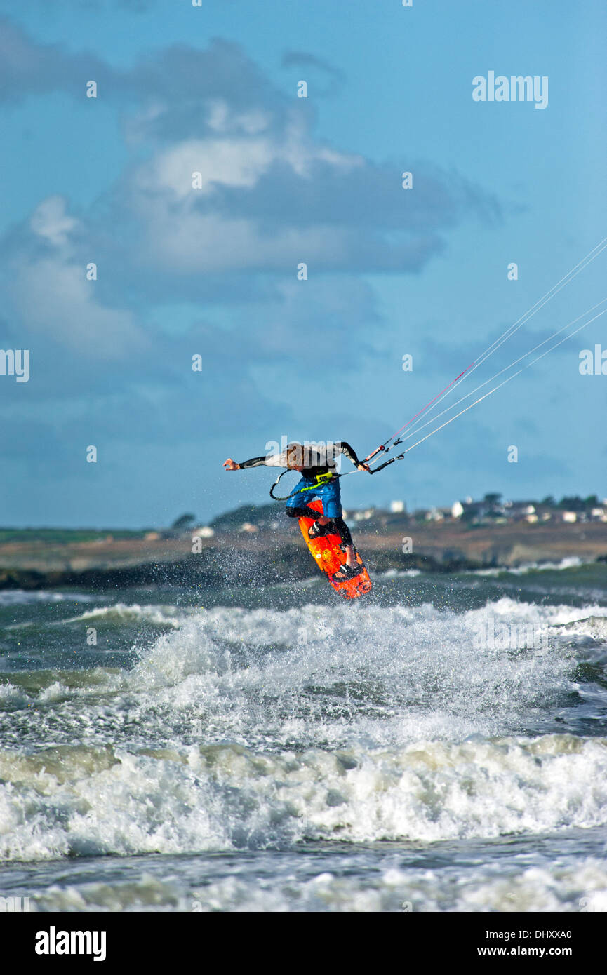 Surf at Rhosneigr Anglesey North Wales Uk St Jude storm Stock Photo - Alamy