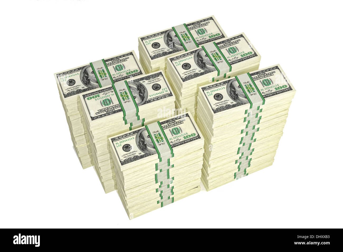 Money windfall 100 dollar bills Cut Out Stock Images & Pictures - Alamy