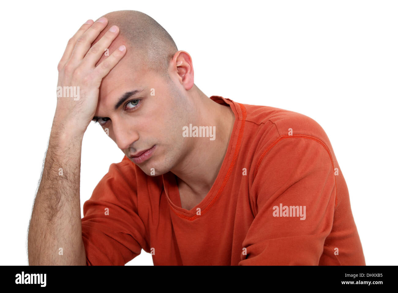 A portrait of a bored man Stock Photo - Alamy