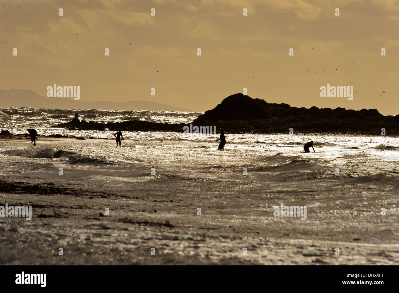 Surf at Rhosneigr Anglesey North Wales Uk St Jude storm Stock Photo - Alamy