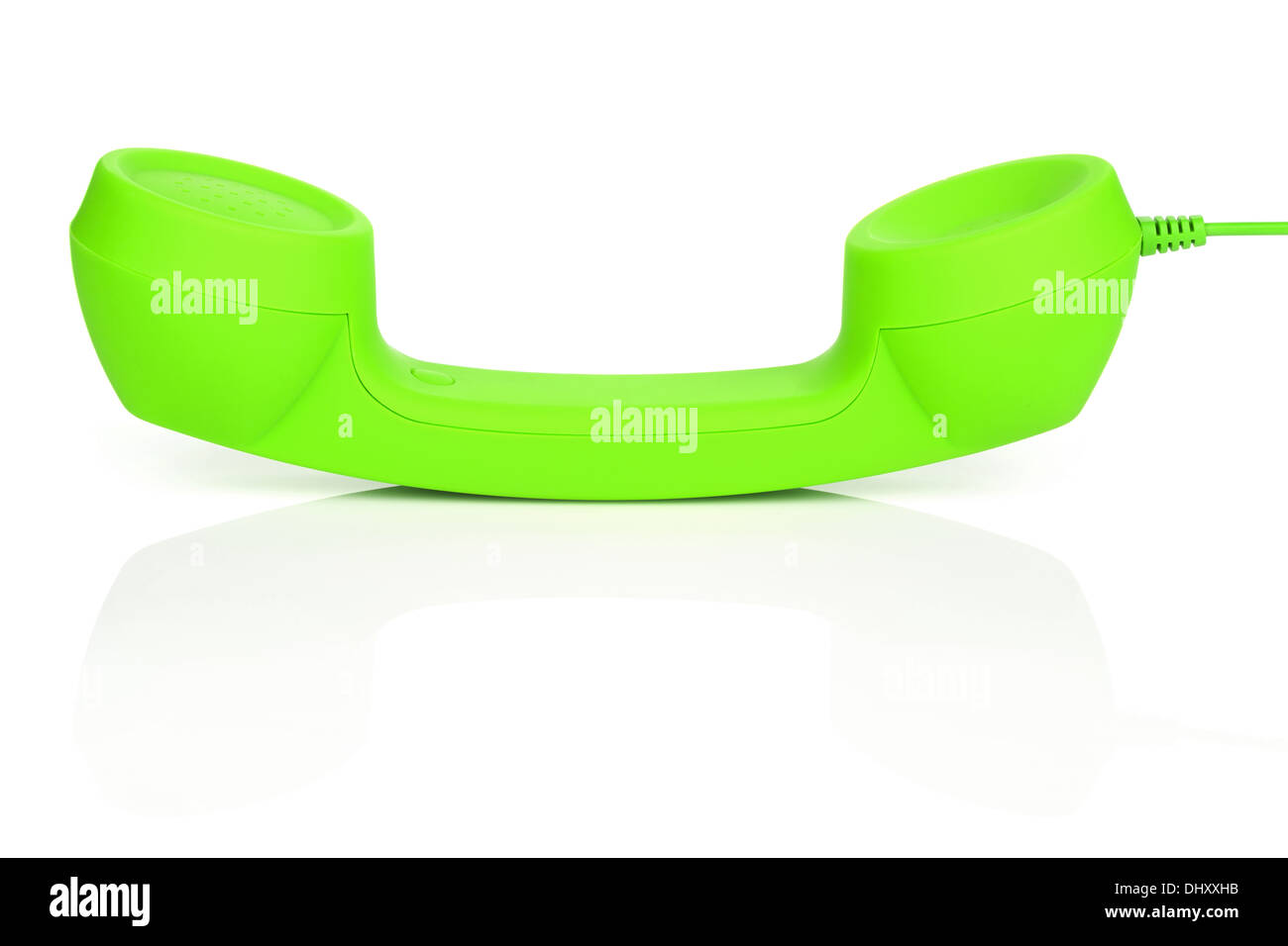 Green vintage telephone. Isolated on white background Stock Photo - Alamy