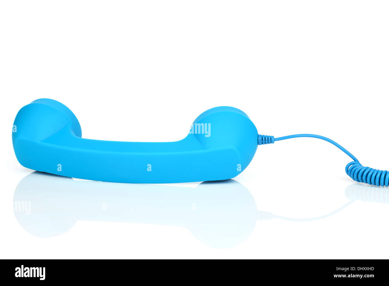 Blue vintage telephone. Isolated on white background Stock Photo - Alamy