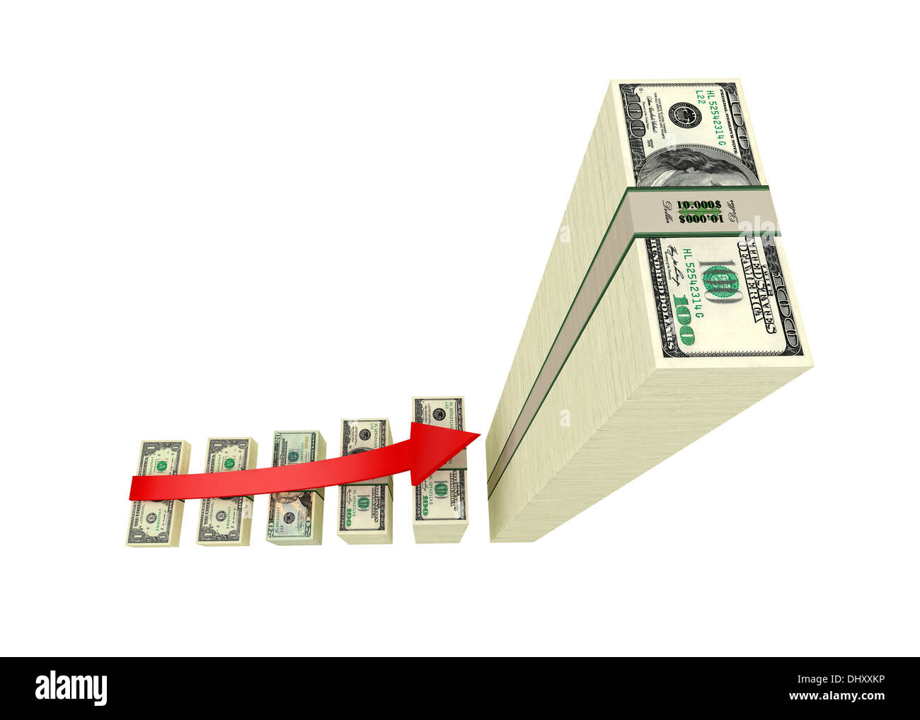 Bar graphs made from Dollar bills Stock Photo - Alamy
