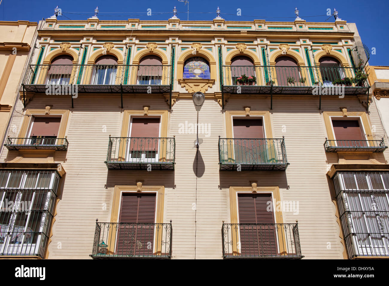 Traditional Andalusian house in El Arenal historic district of Seville ...