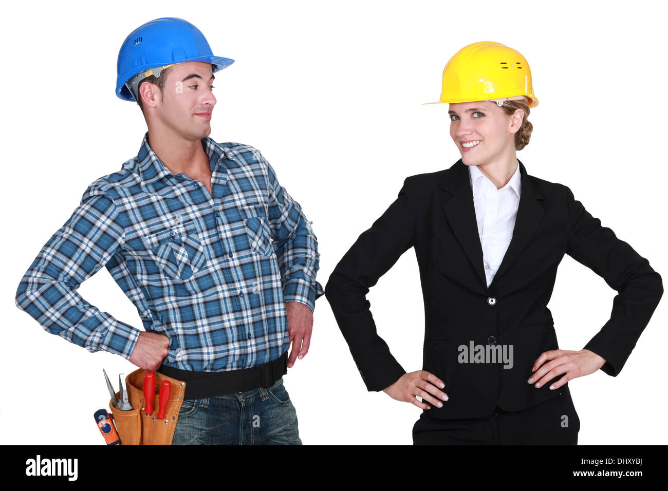 An architect and her foreman Stock Photo - Alamy