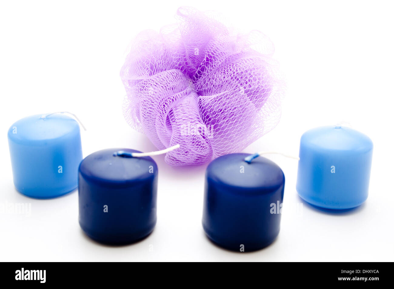 Candles with net sponge Stock Photo - Alamy