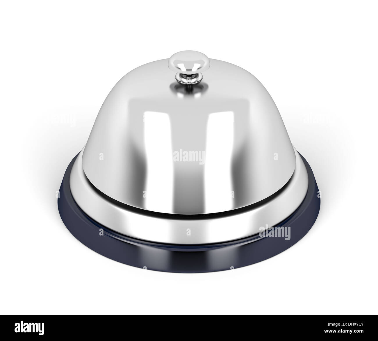 Silver reception bell on white background Stock Photo - Alamy
