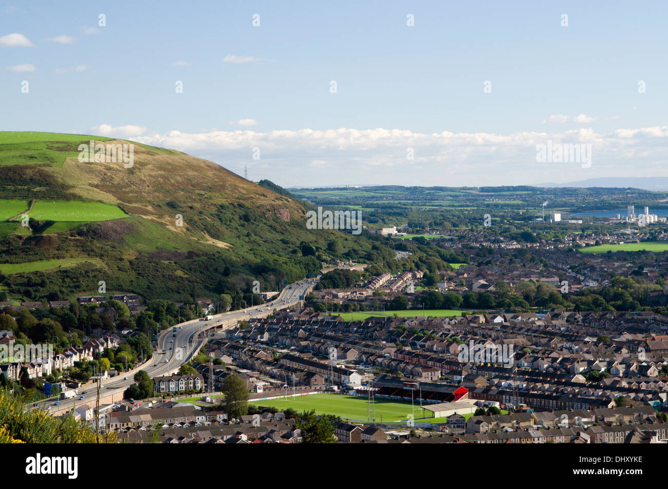Port talbot m4 motorway steel works areal high wales hi-res stock ...
