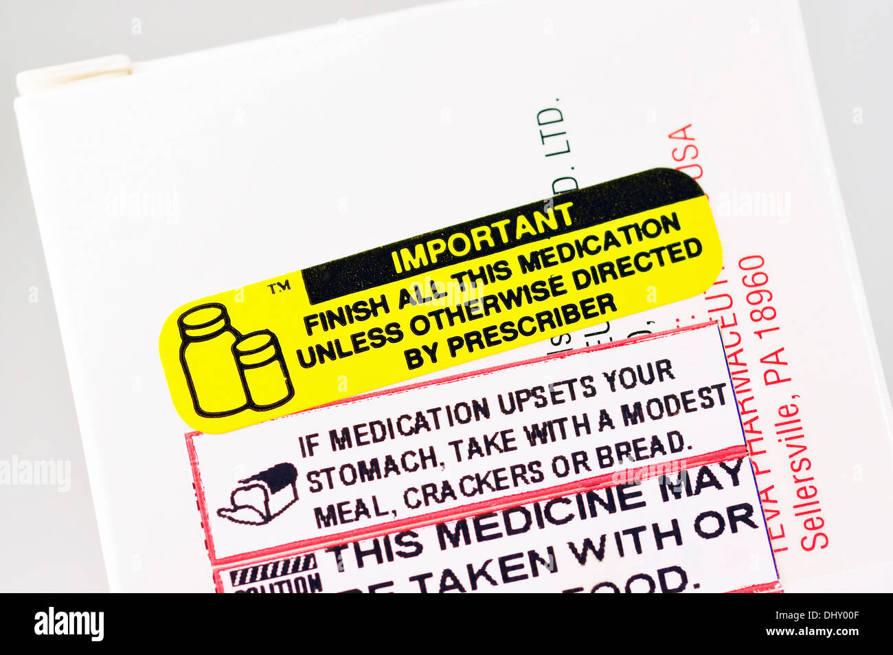 Information on prescription drugs package Stock Photo - Alamy