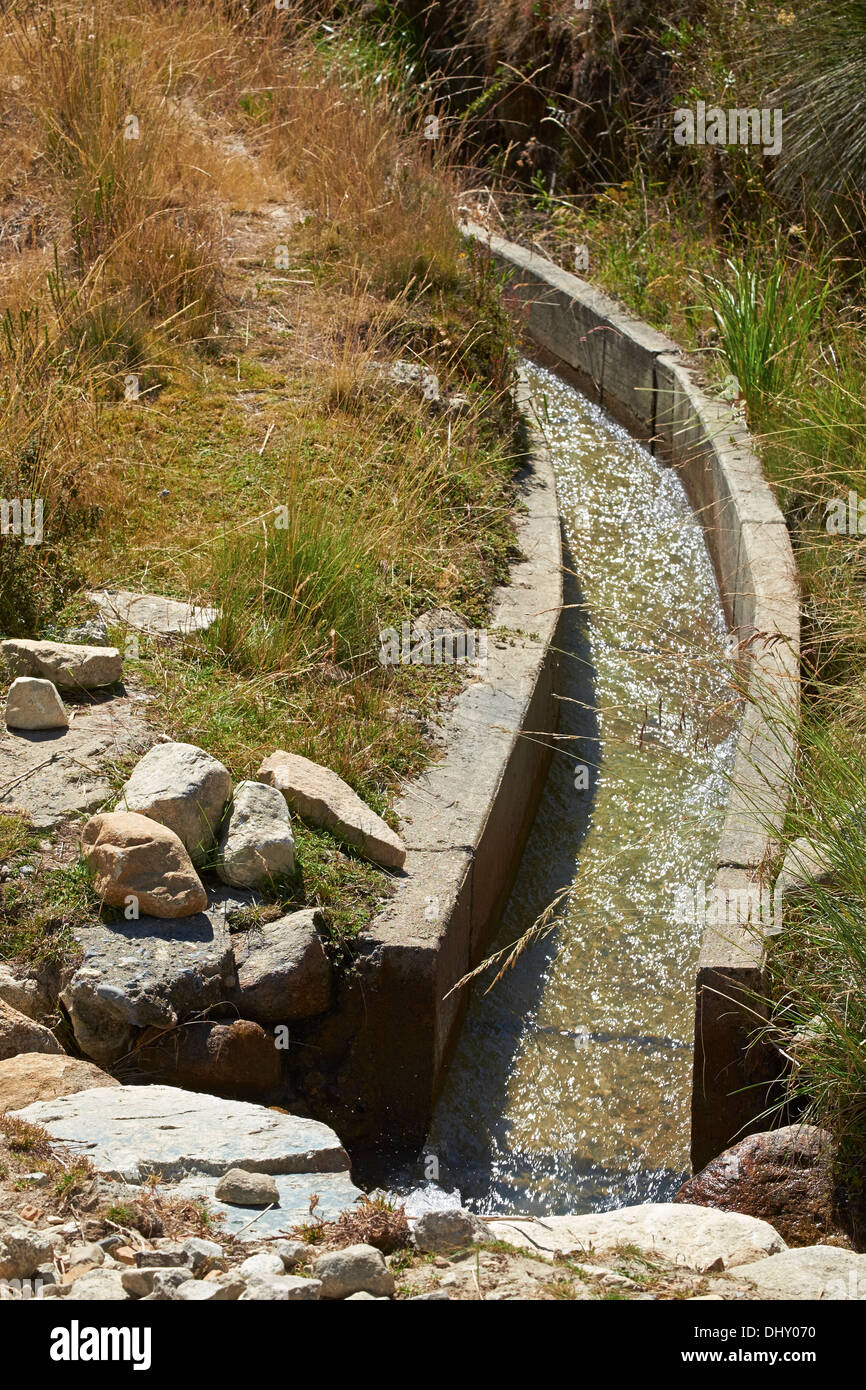 Irrigation channel in the Peruvian Mountains, Andes South America Stock ...