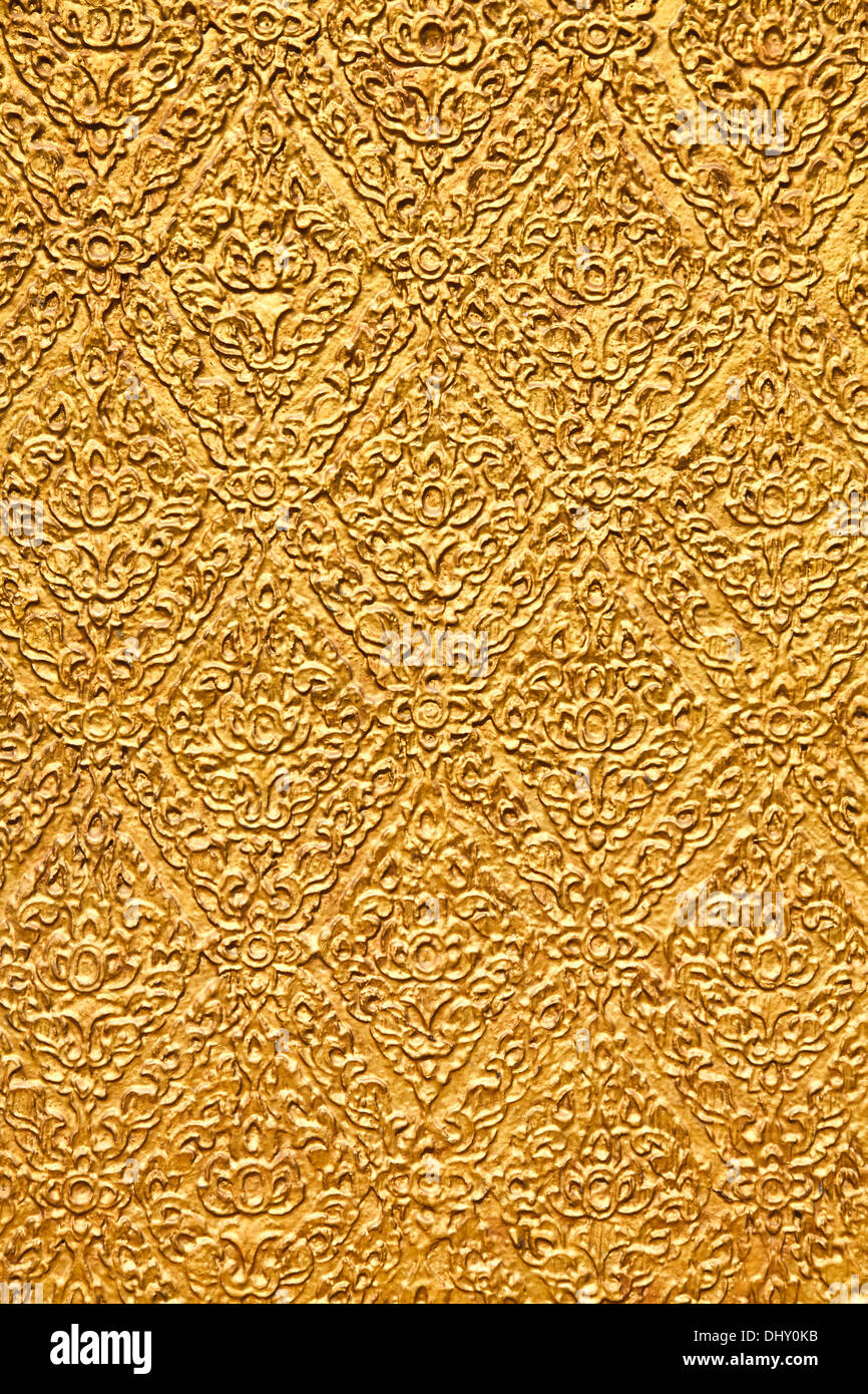 gold textured door Thai style in ancient buddhist temple Stock Photo ...