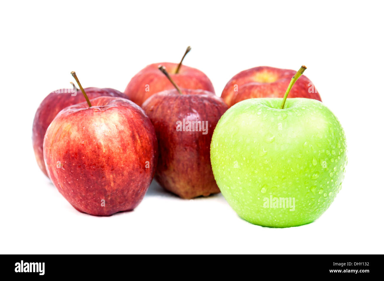 Green Apple show idea different Red Apples Stock Photo - Alamy
