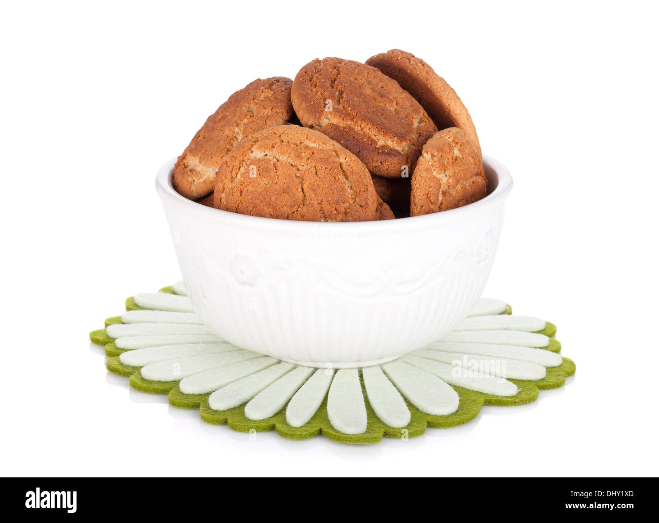 Bowl of cookies. Isolated on white background Stock Photo - Alamy