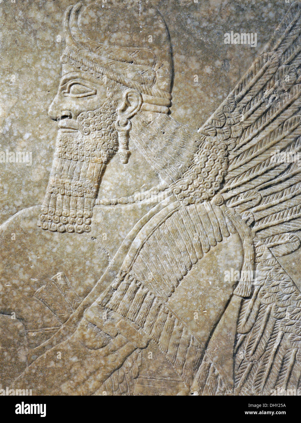 Winged Deity, Assyria (Iraq), Gypsum, c. 874-860 B.C Stock Photo - Alamy
