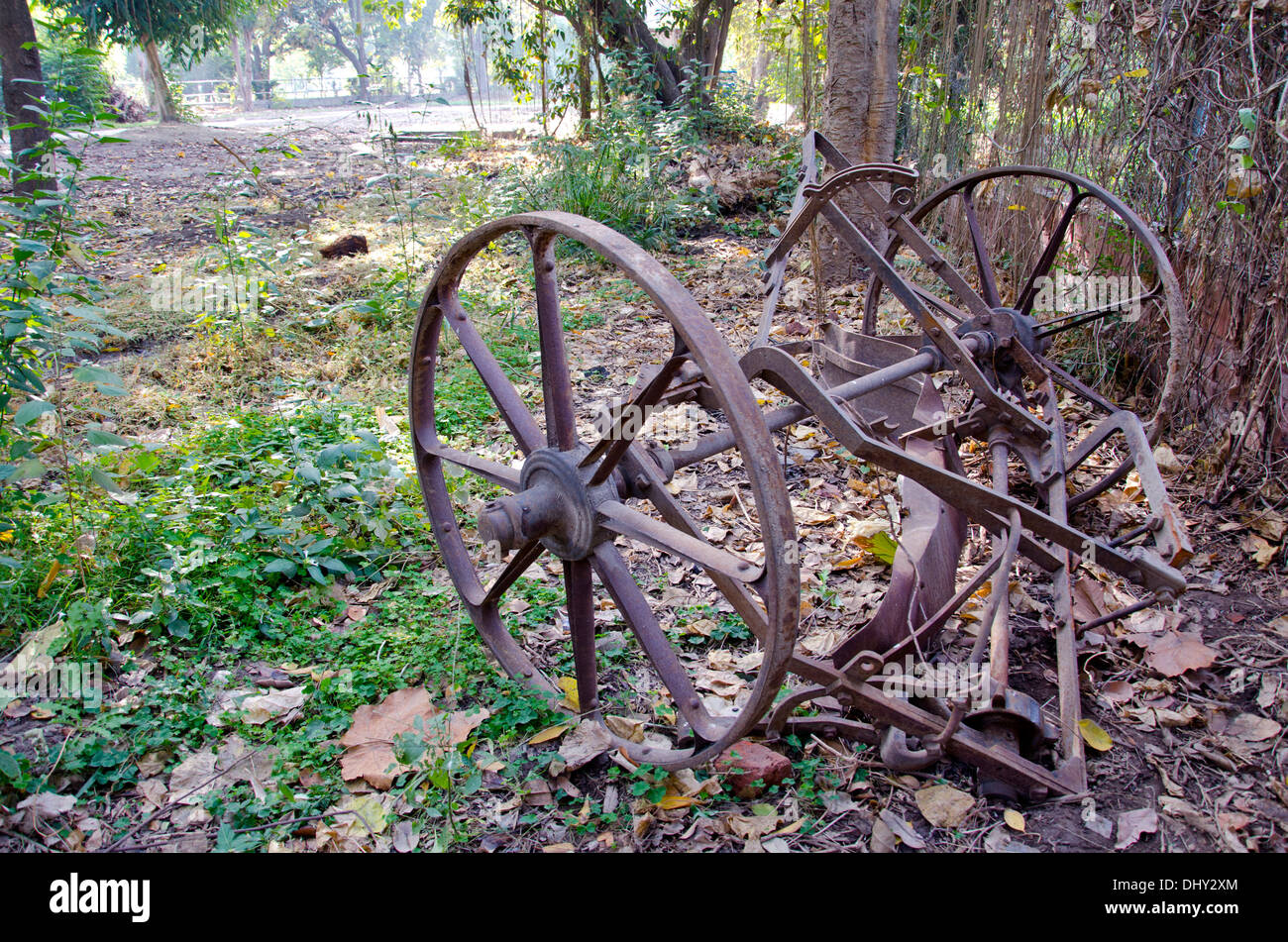 rusted broken metal wheels in Amritsar park,Punjab, India Stock Photo ...