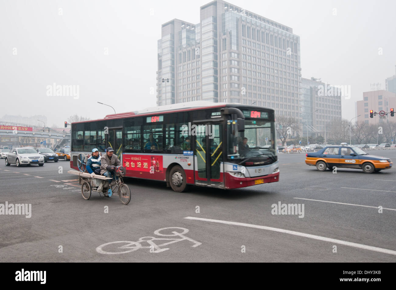 Bus on street in Beijing, China Stock Photo - Alamy