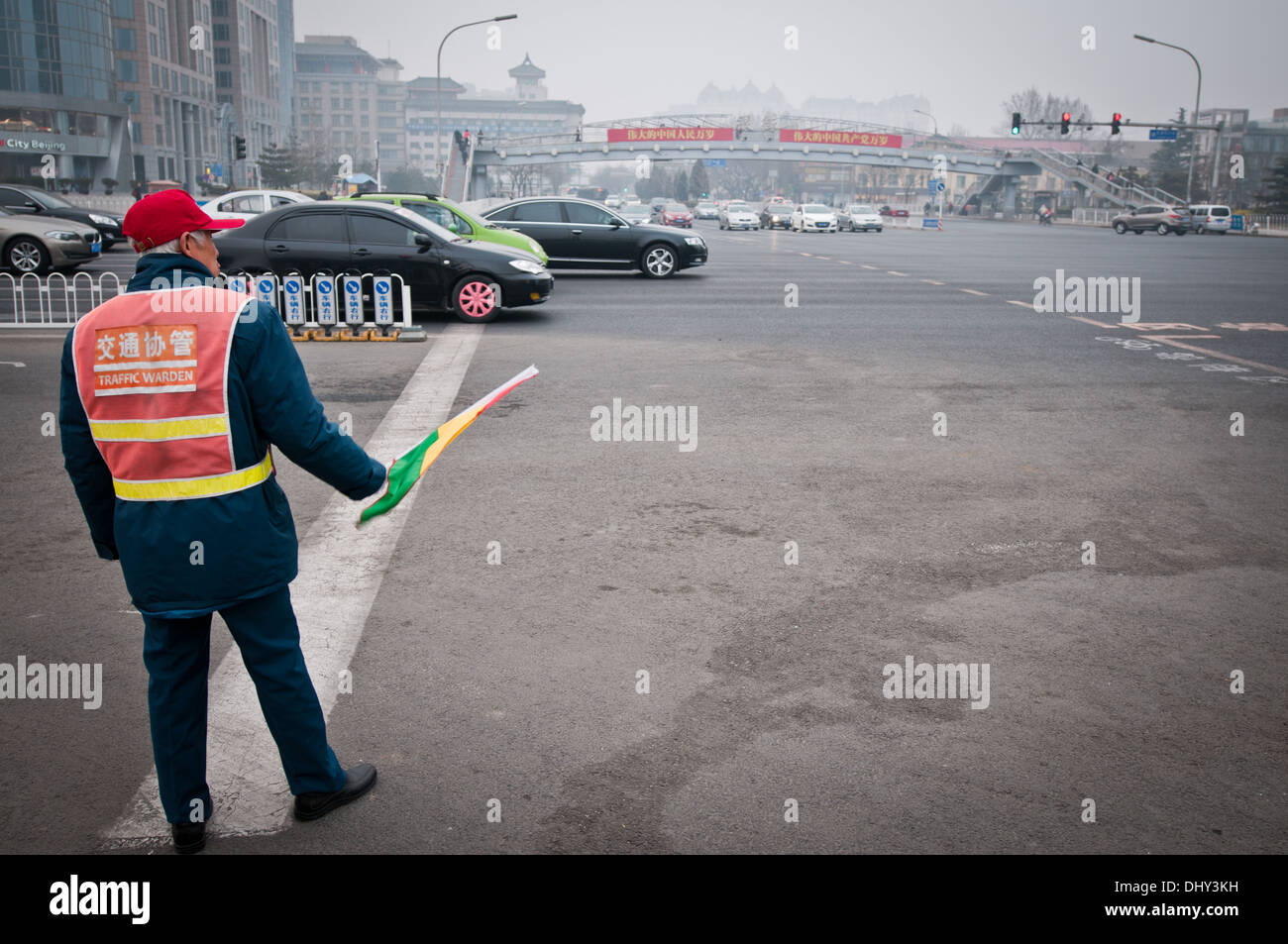 civilian traffic warden on street in Beijing, China Stock Photo - Alamy