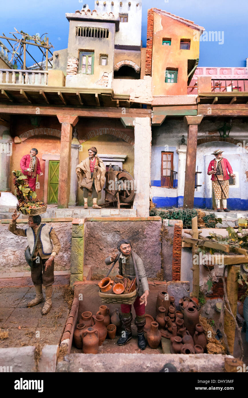 Neapolitan Baroque nativity scene, belén, in Cathedral of Valladolid ...