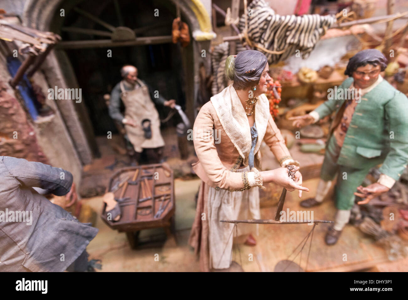 Neapolitan Baroque nativity scene, belén, in Cathedral of Valladolid ...