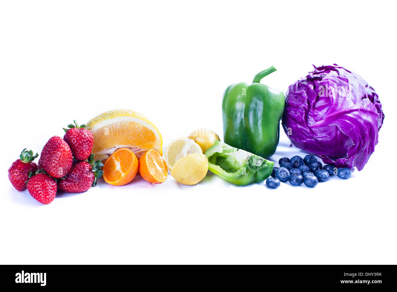 Colorful rainbow fruits vegetables hi-res stock photography and images ...