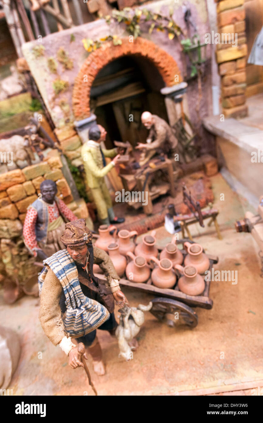 Neapolitan Baroque nativity scene, belén, in Cathedral of Valladolid ...