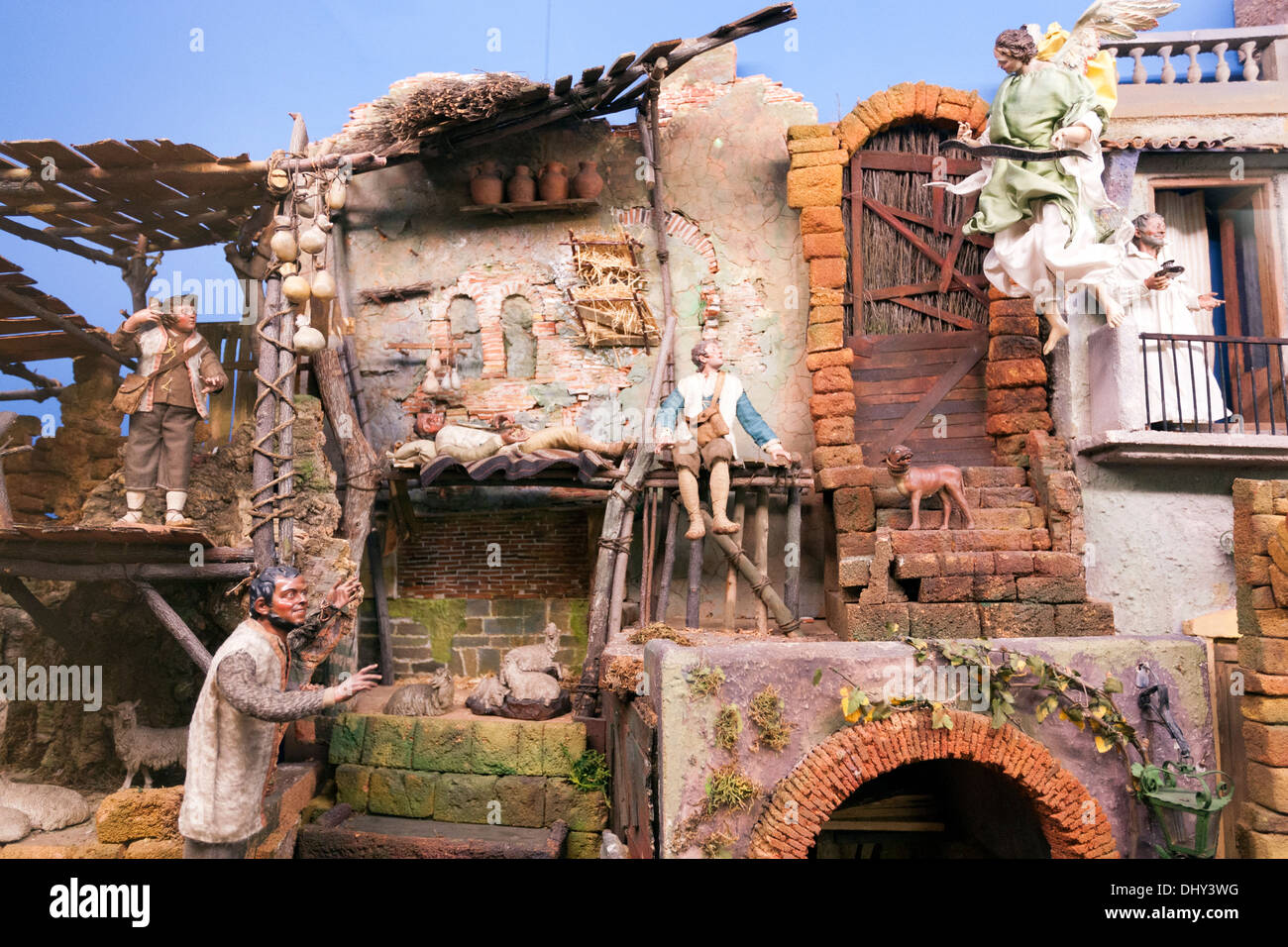 Neapolitan Baroque nativity scene, belén, in Cathedral of Valladolid ...