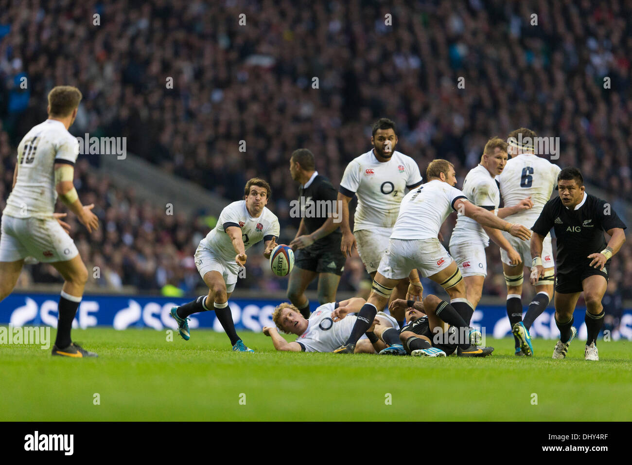 London, UK. 16th Nov, 2013. England scrumhalf Lee DICKSON in action ...