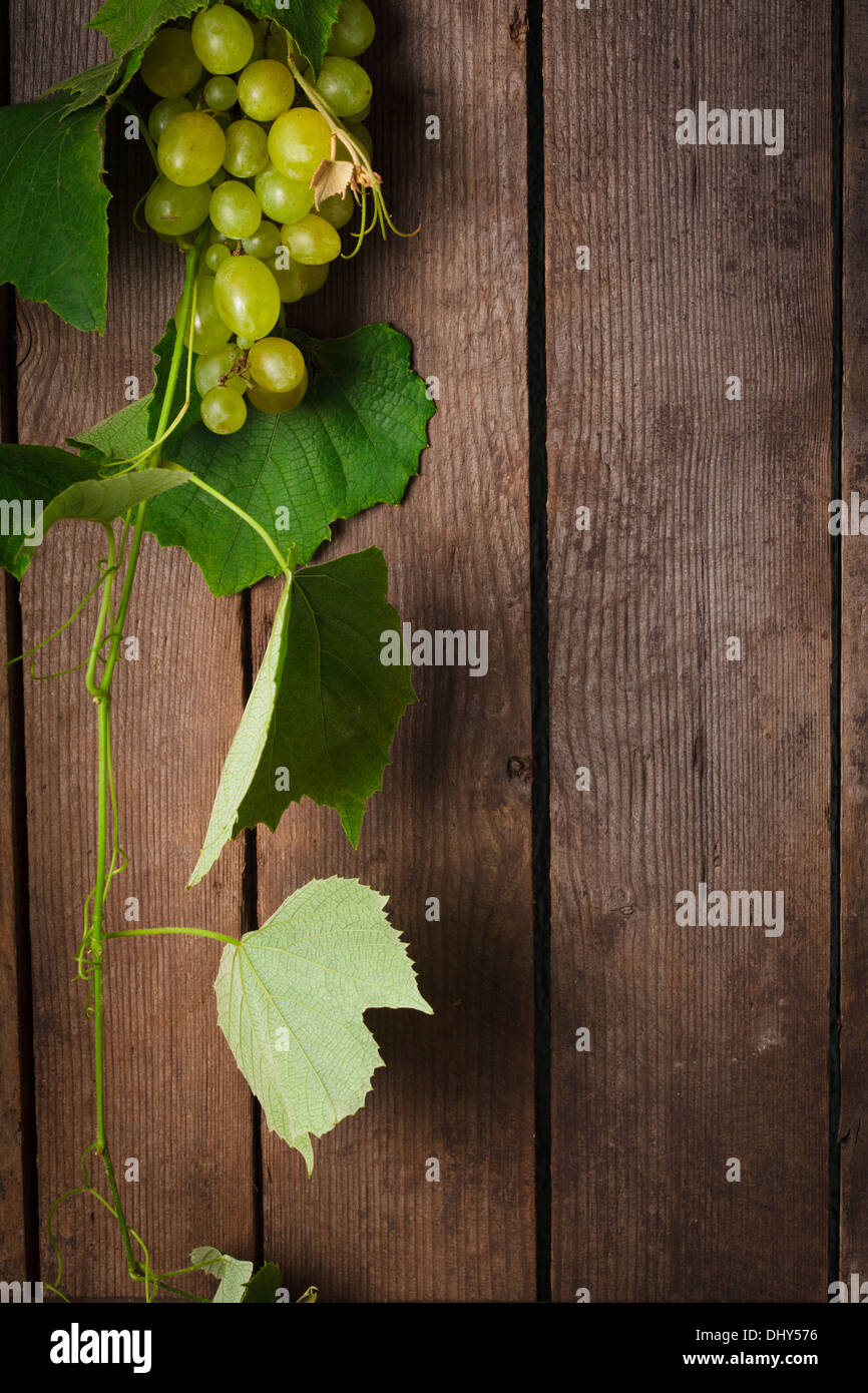 Grapes with leaves Stock Photo - Alamy
