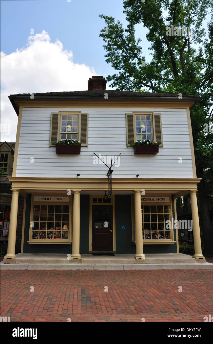 General store in historic downtown Williamsburg, Virginia, USA Stock ...