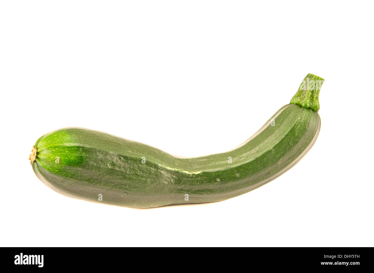 one fresh green zucchini isolated on white background Stock Photo - Alamy