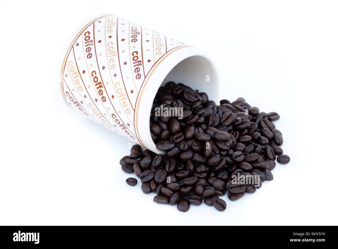 Coffee beans in a cup isolated on white background Stock Photo - Alamy
