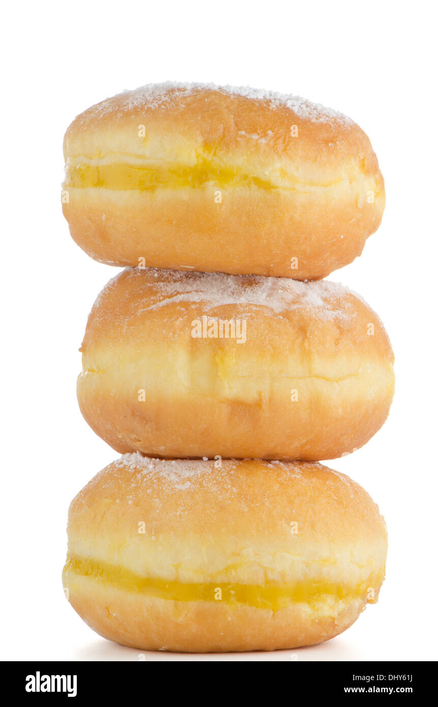 Closeup detail of tasty donuts, isolated on white background Stock ...
