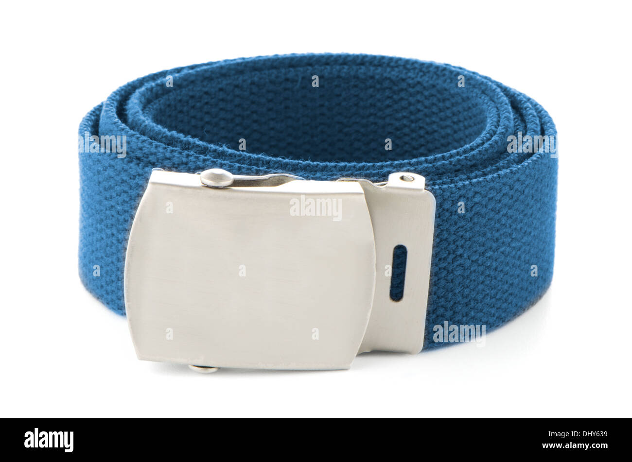 Blue belt on white background Stock Photo - Alamy