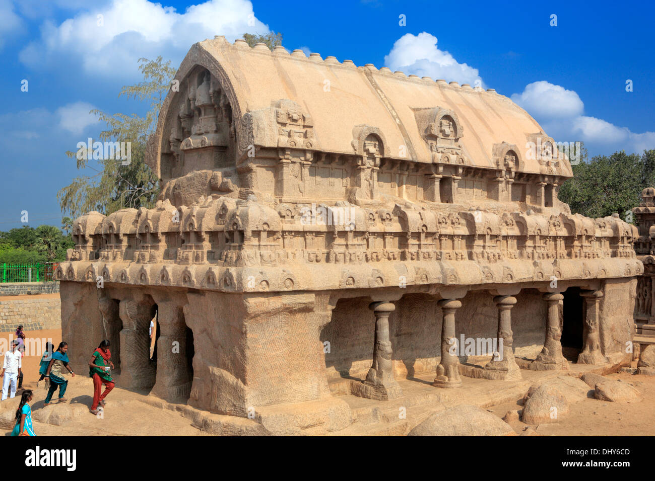 Pancha Rathas, cave temple (7th century), Mahabalipuram, Tamil Nadu ...
