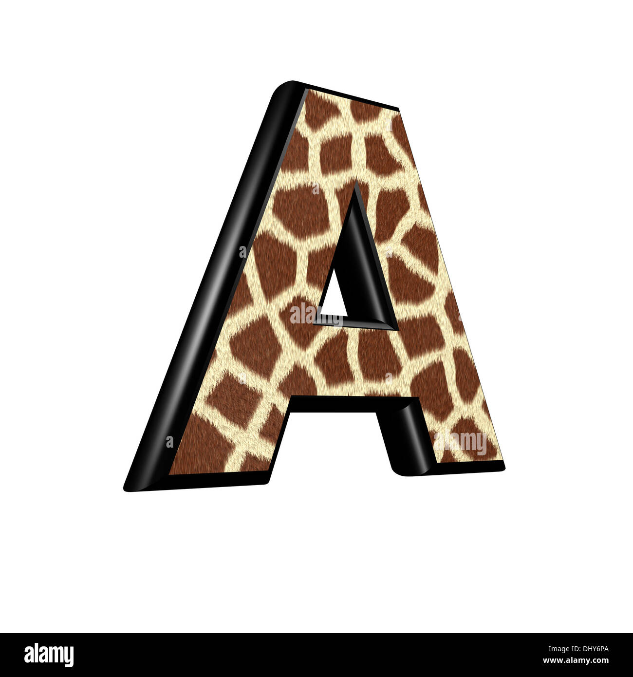 letter with giraffe fur texture - A Stock Photo - Alamy