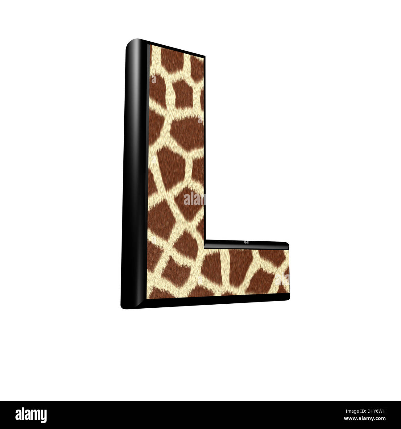 letter with giraffe fur texture - L Stock Photo - Alamy
