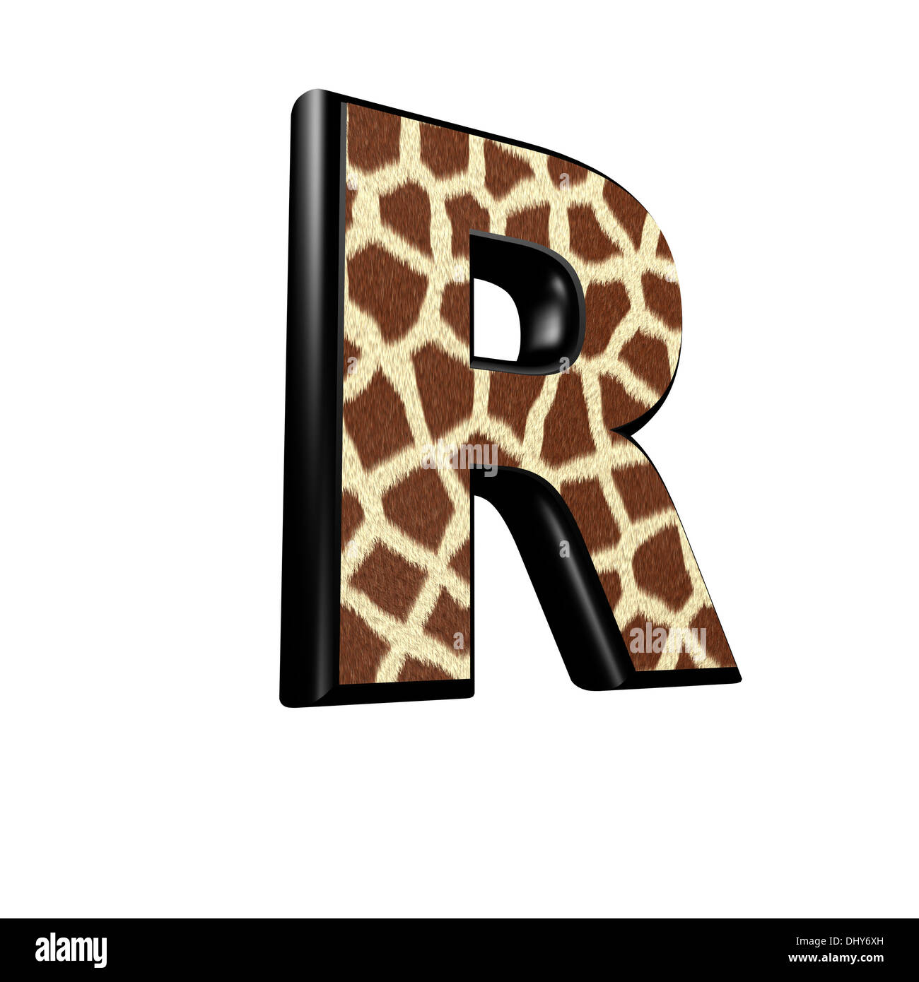 letter with giraffe fur texture - R Stock Photo - Alamy