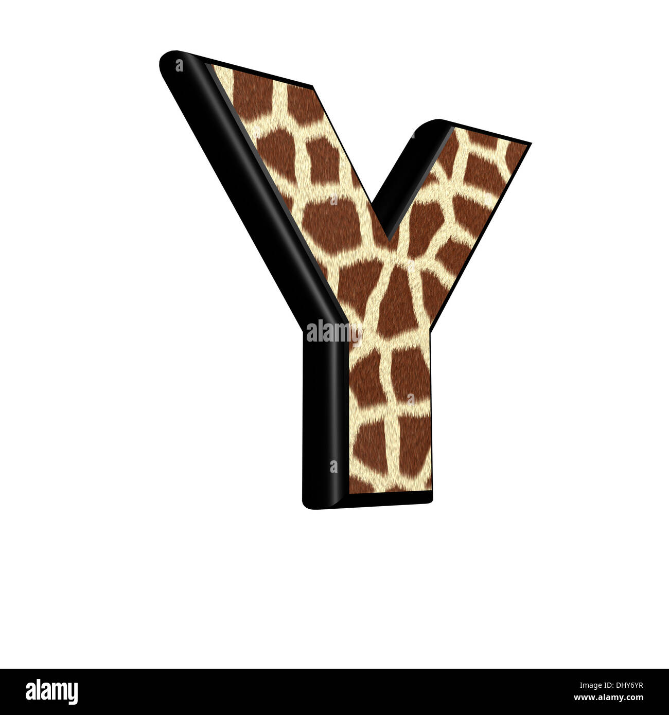 letter with giraffe fur texture - Y Stock Photo - Alamy