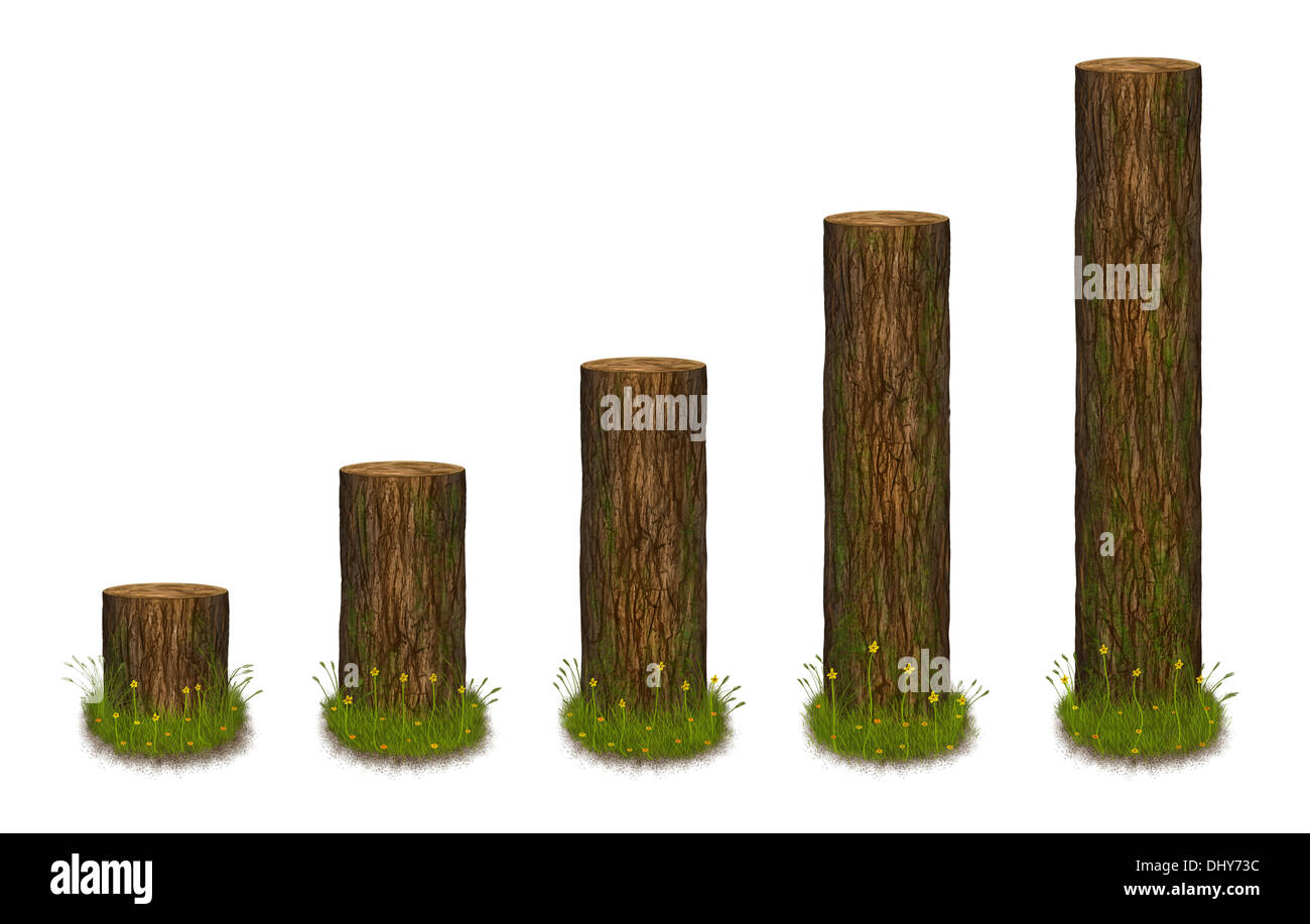 Statistics chart formed as tree trunks. Statistics diagram in nature ...