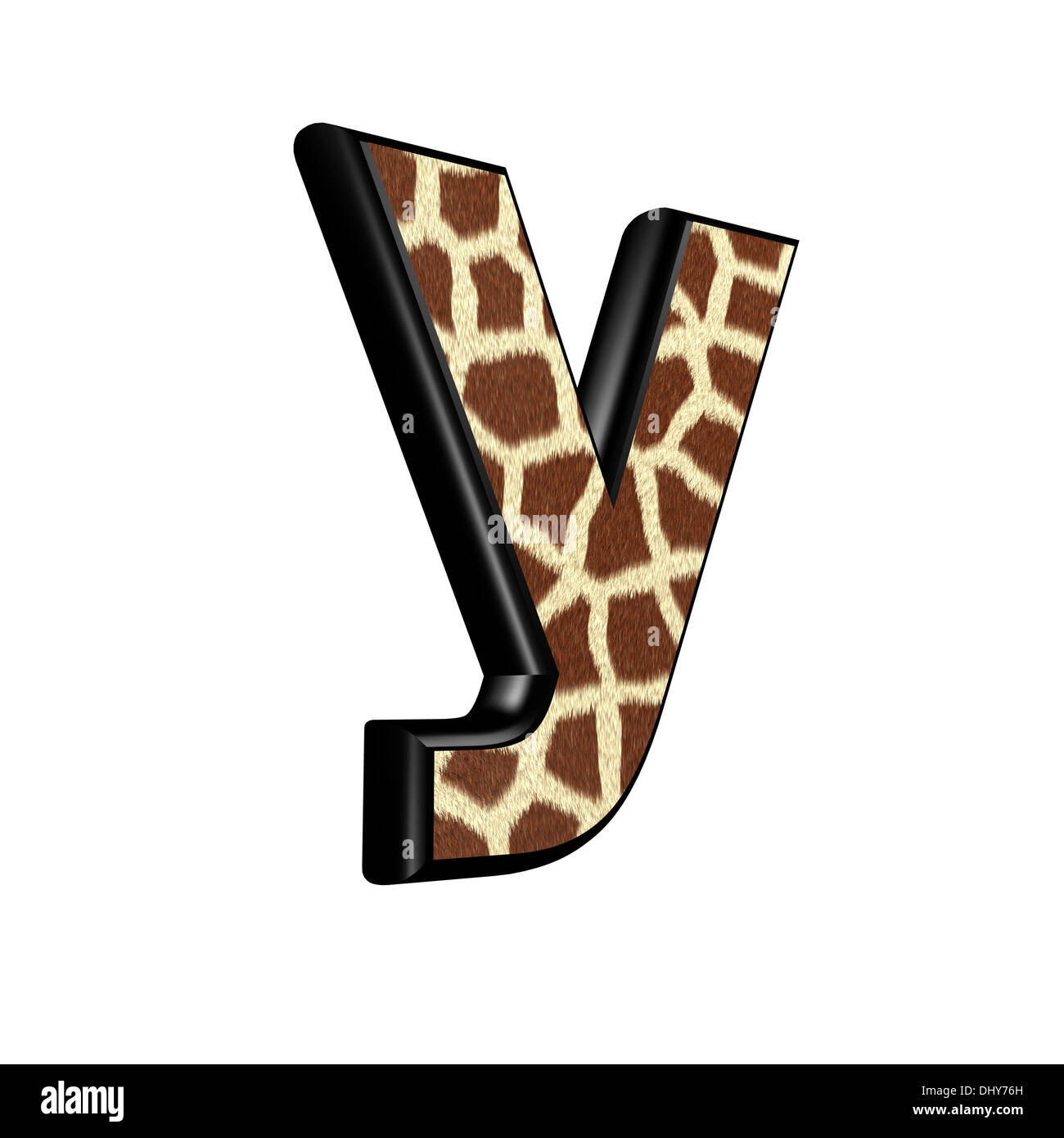 letter with giraffe fur texture - y Stock Photo - Alamy