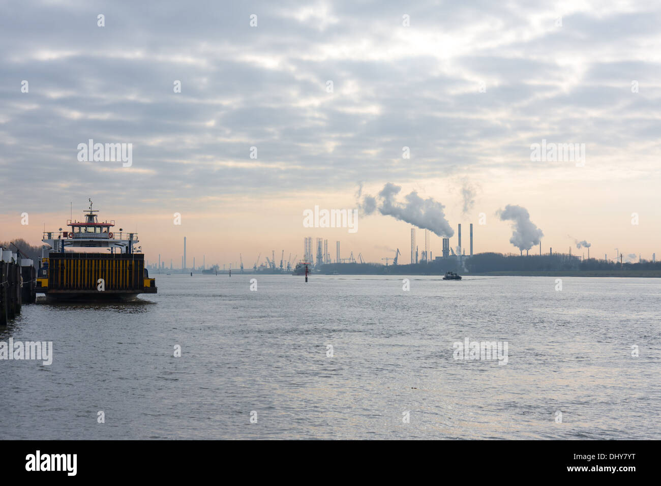 Dutch harbor of Rotterdam in early morning Stock Photo - Alamy