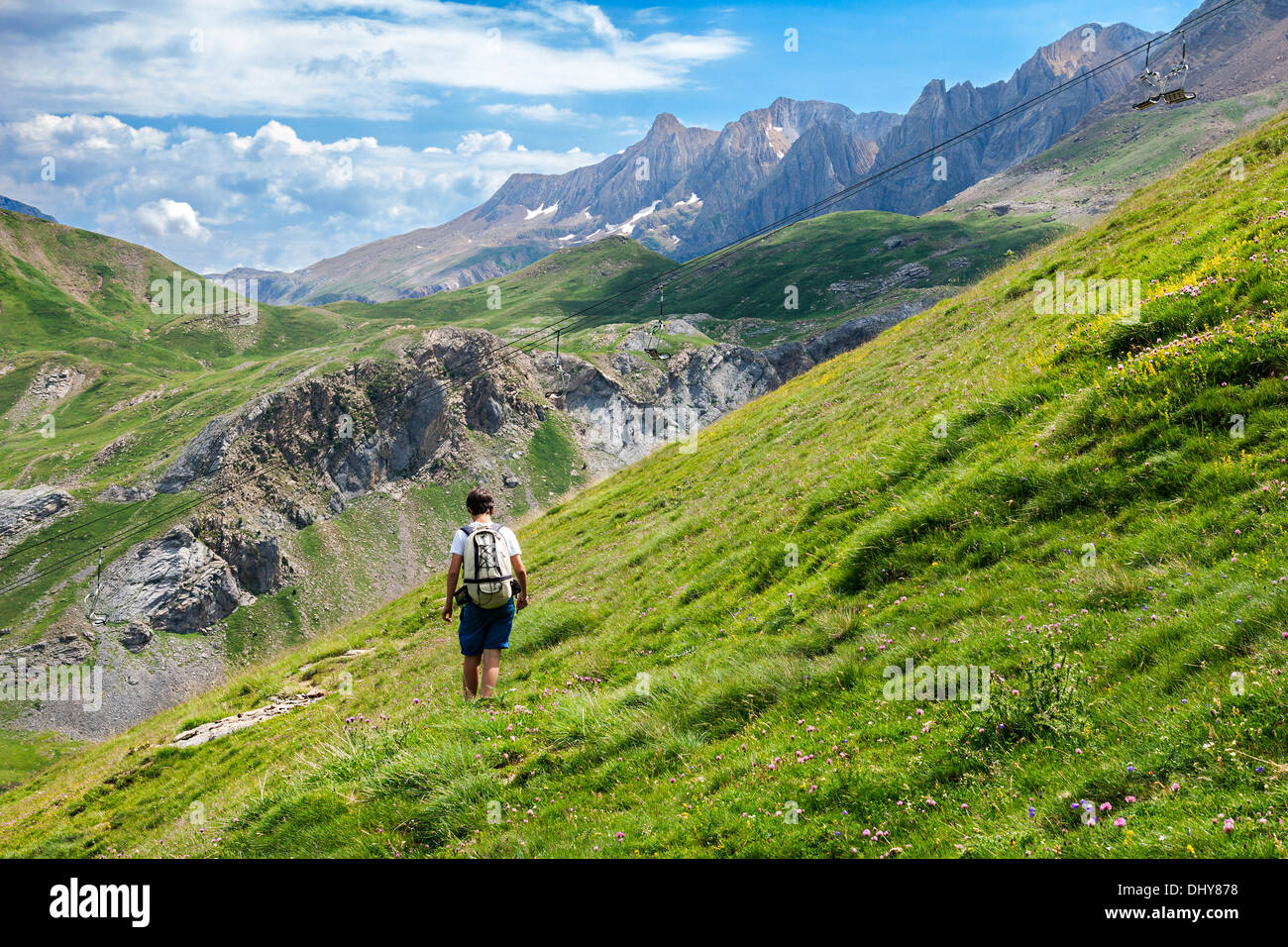 Boy trekking in the Spanish Pyrenees Stock Photo - Alamy