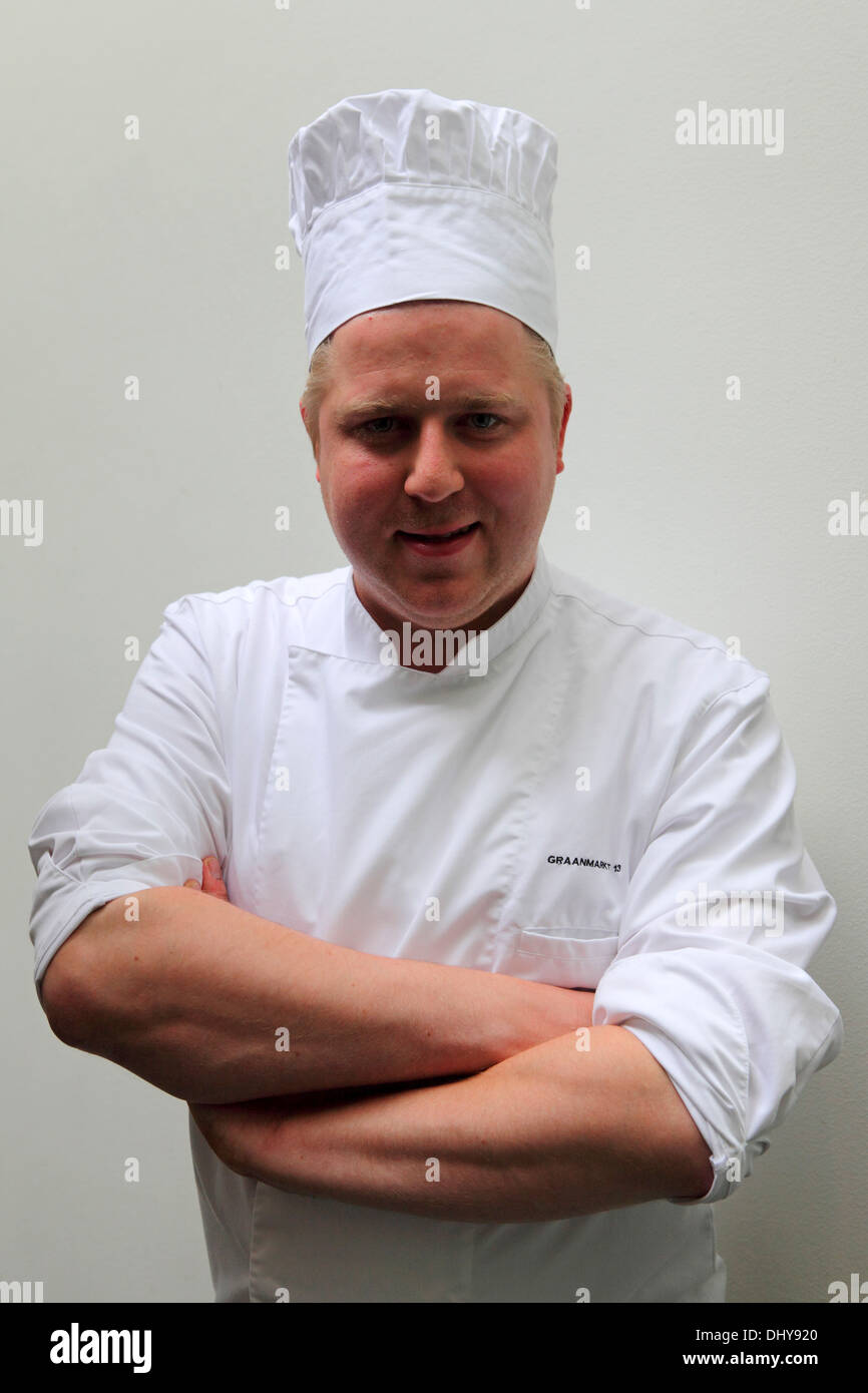 Chef Seppe Nobels in his restaurant at Graanmarkt 13 in Anwerp, Belgium ...