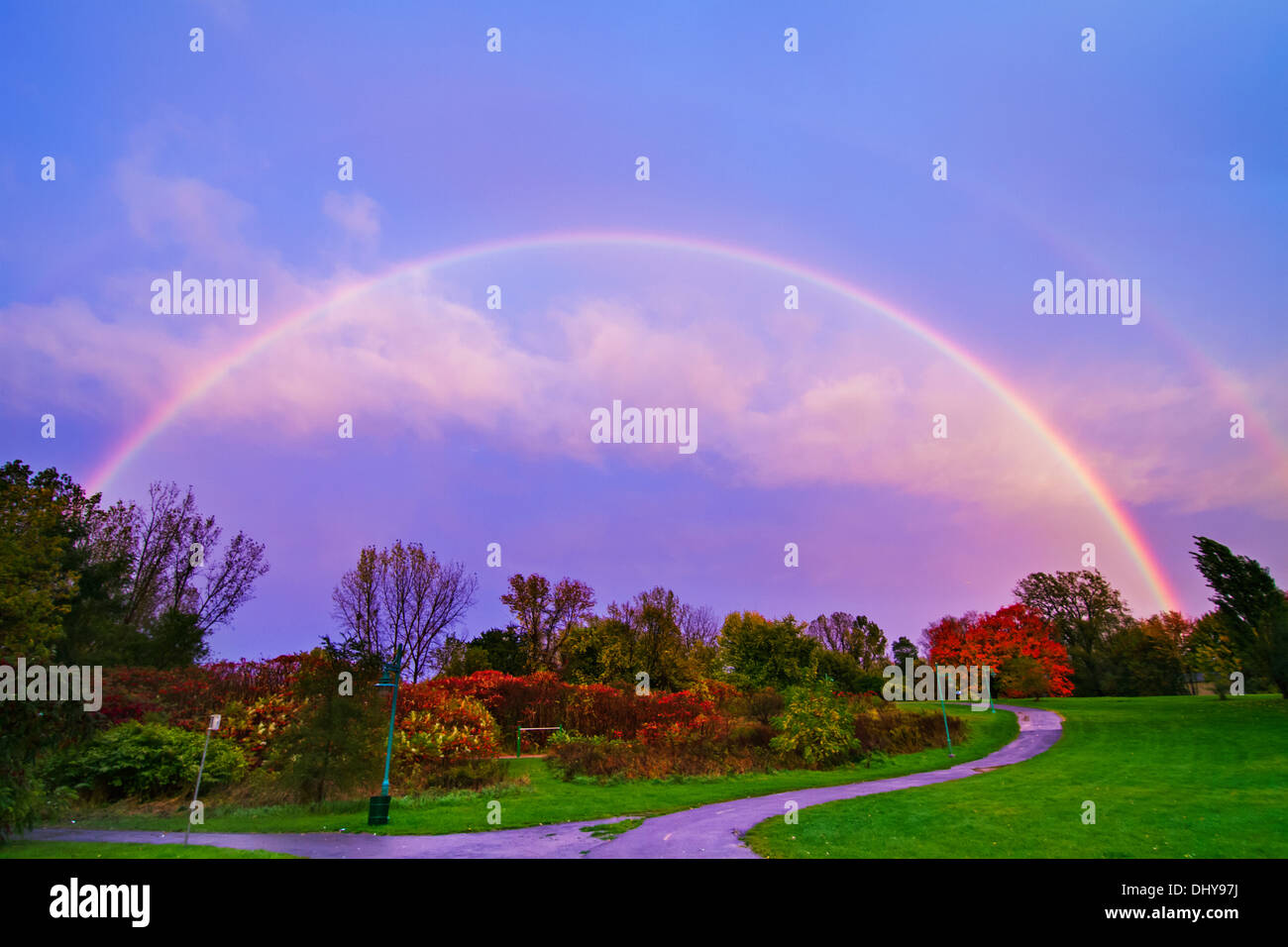 Double rainbow in all beautiful colors hi-res stock photography and ...