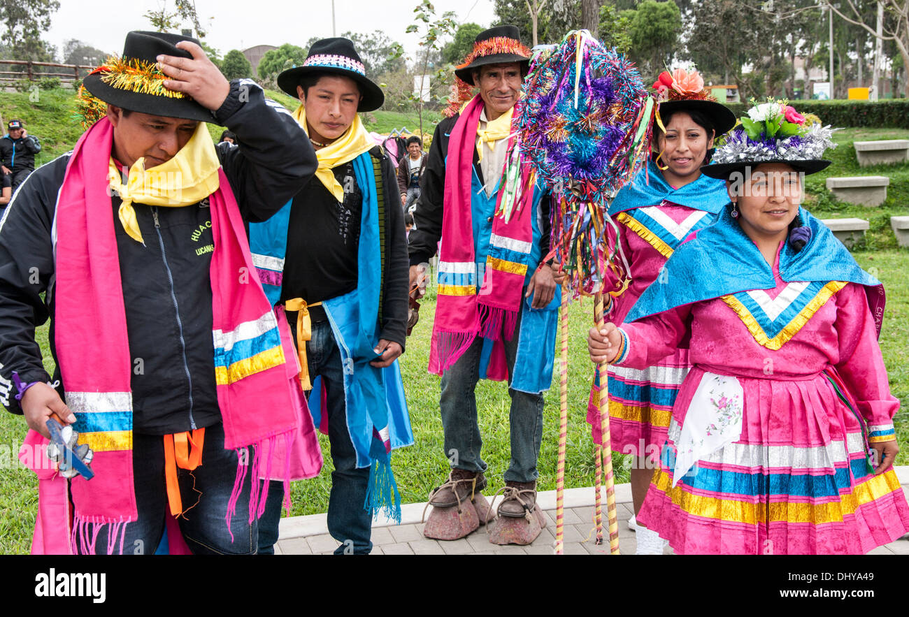 Traditional Andean dance department of Huancavelica. Peru Stock Photo ...